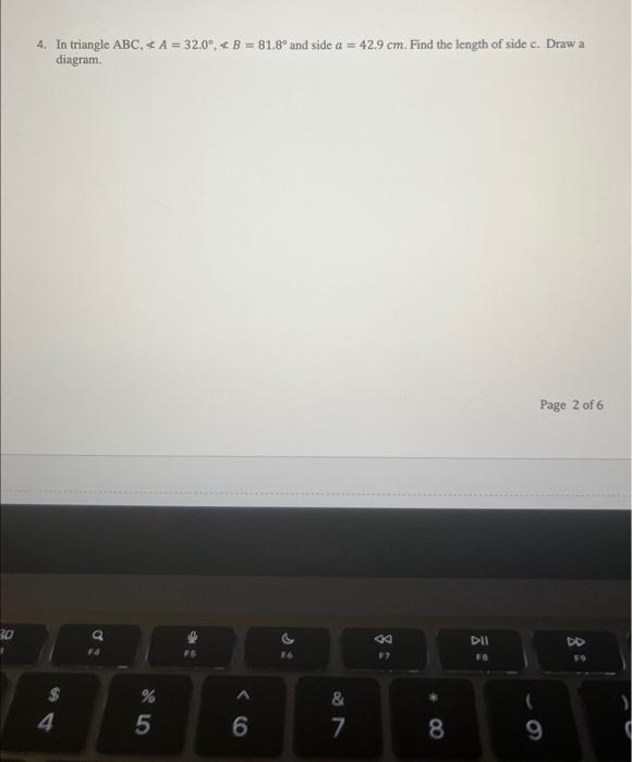 Solved 4. In triangle \( \mathrm{ABC}, \varangle | Chegg.com