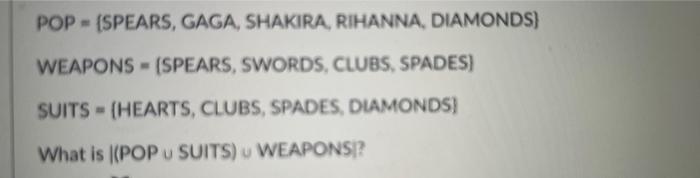 Set Theory Time! If you're wondering why diamonds are | Chegg.com
