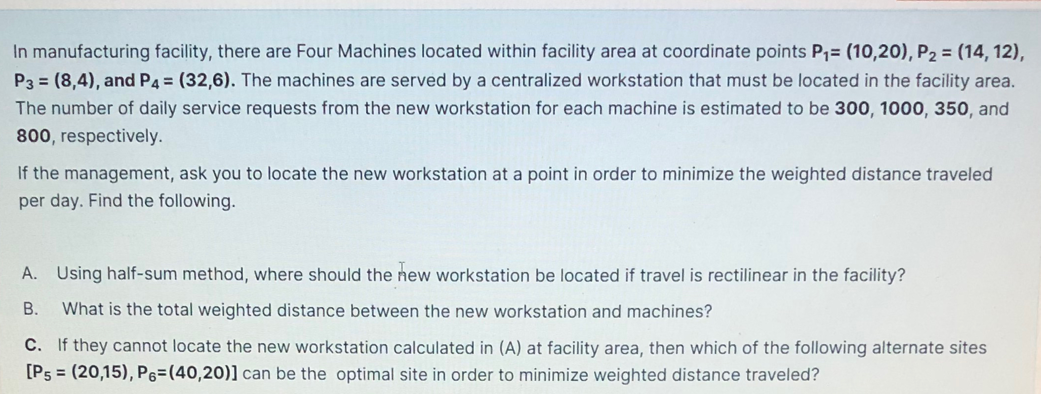 Solved In manufacturing facility, there are Four Machines | Chegg.com