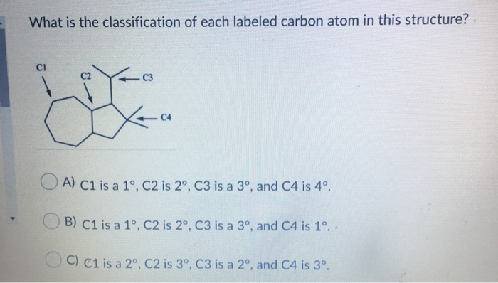 Solved What is the classification of each labeled carbon | Chegg.com