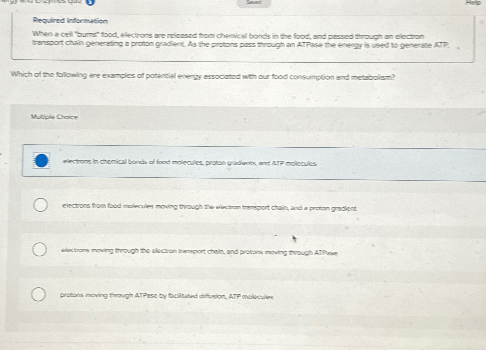 Solved SimestRequired informationWhen a cell "buns" food, | Chegg.com