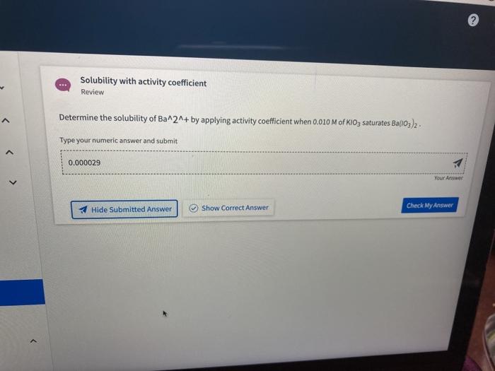 Solved Solubility with activity coefficient Homework. | Chegg.com