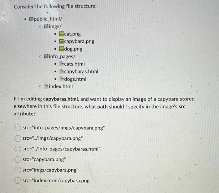 Solved Consider the following file structure: - Dublic_html/ | Chegg.com