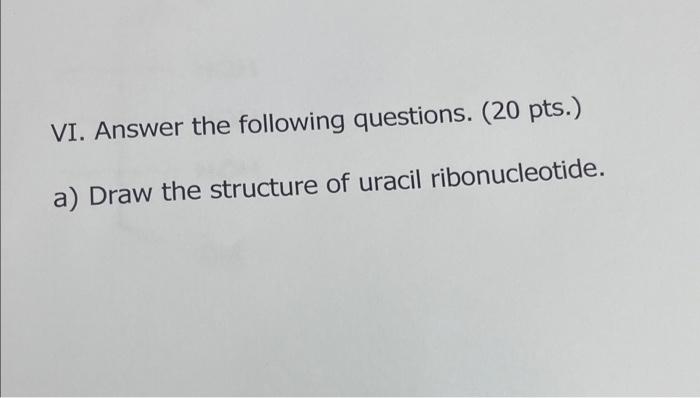 Solved VI. Answer the following questions. (20 pts.) a) Draw | Chegg.com