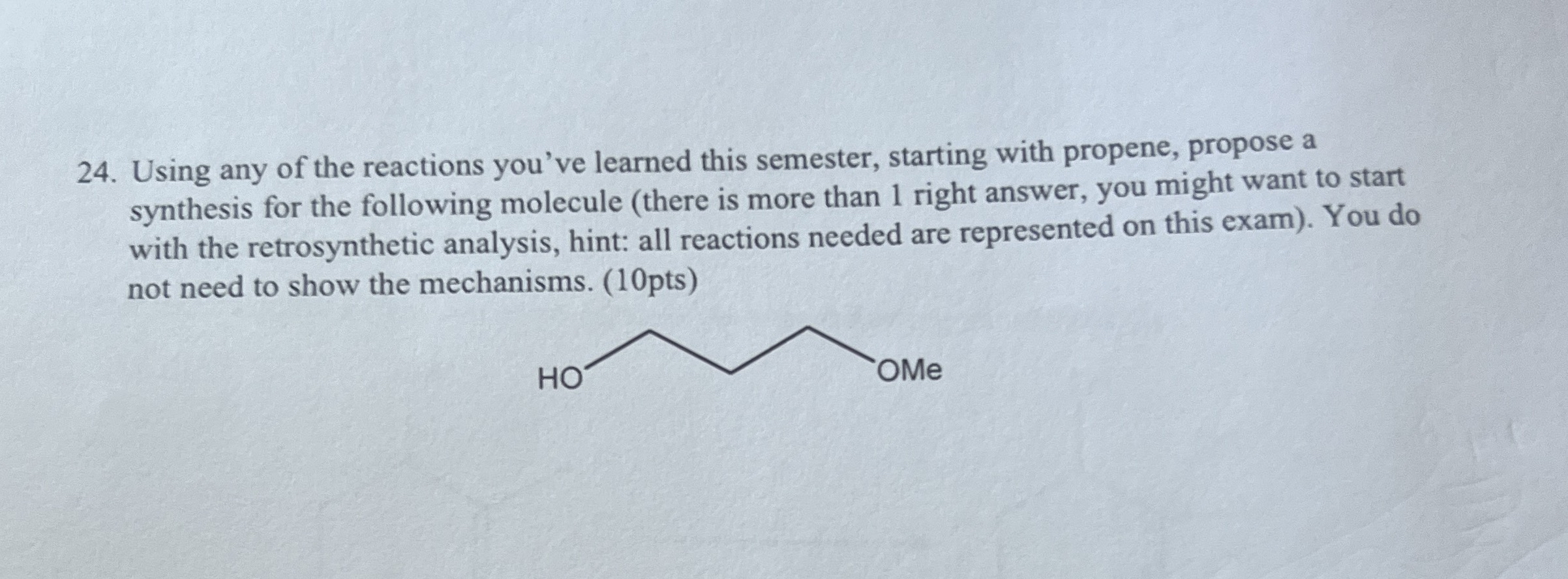 Solved Using any of the reactions you've learned this | Chegg.com