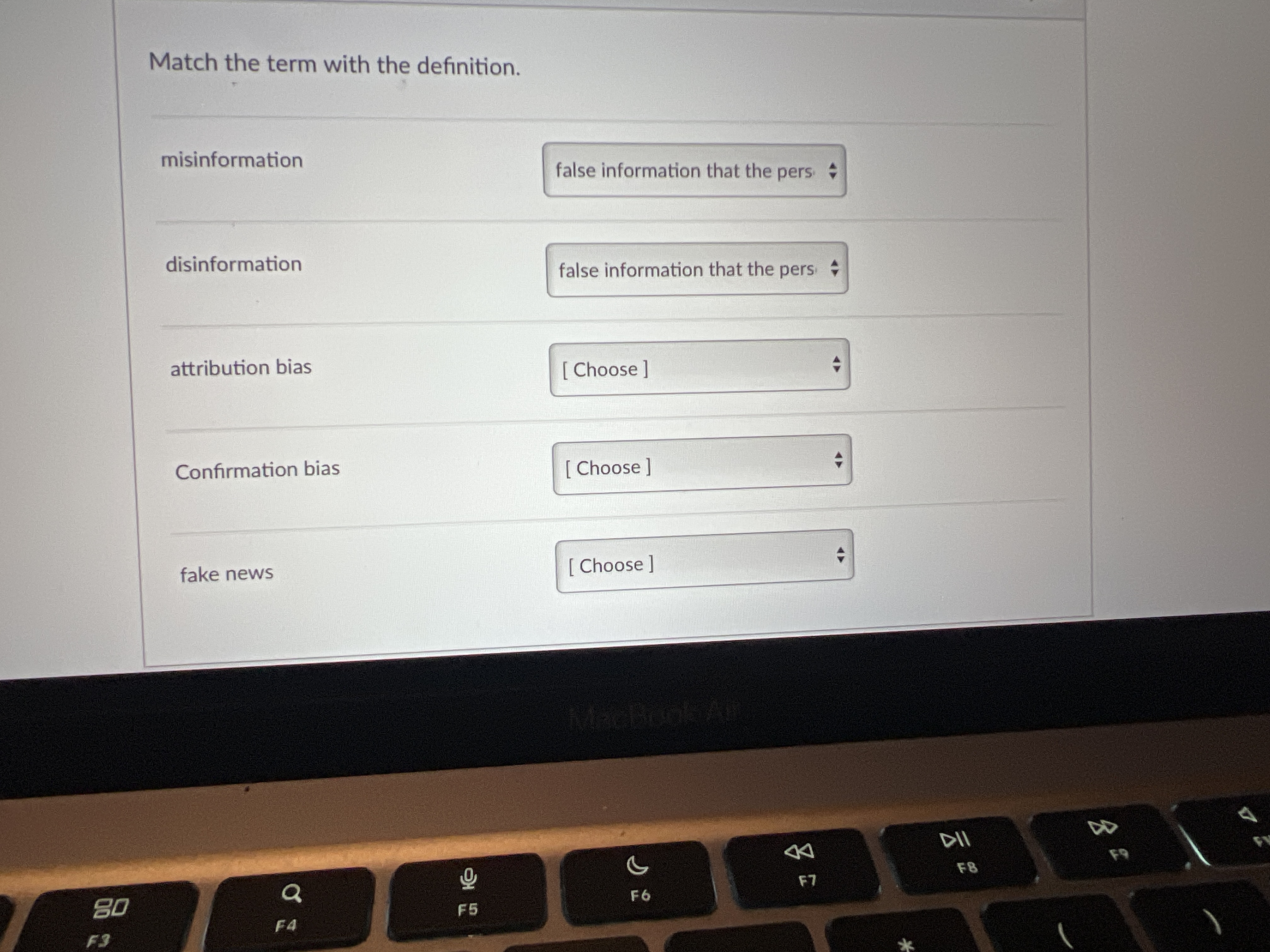 Solved Match the term with the | Chegg.com