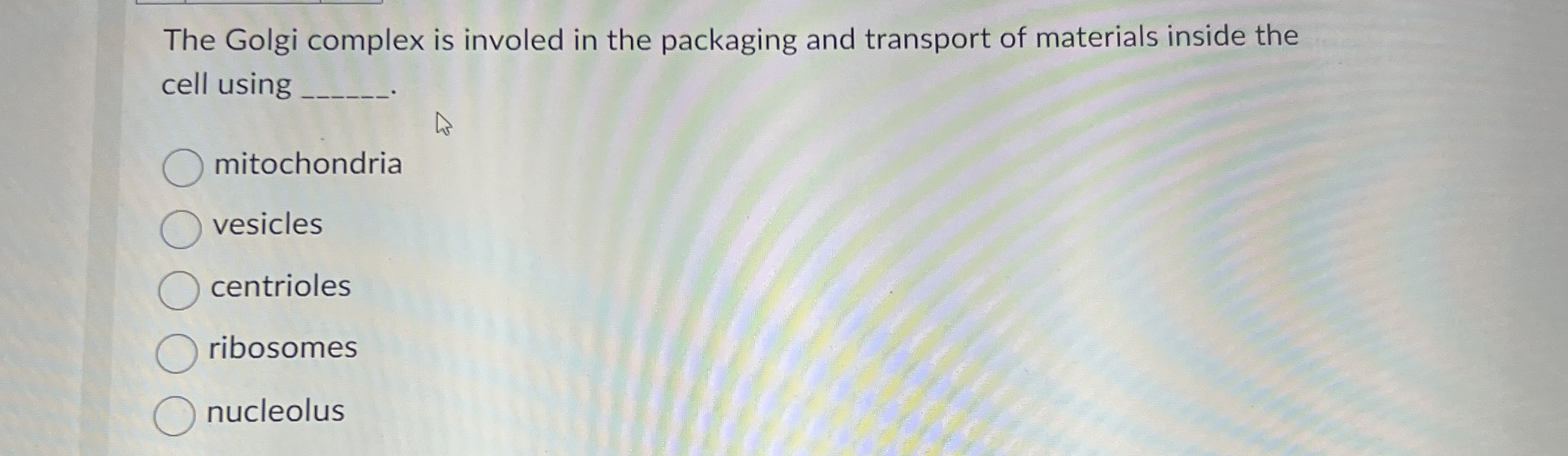 Solved The Golgi complex is involed in the packaging and | Chegg.com