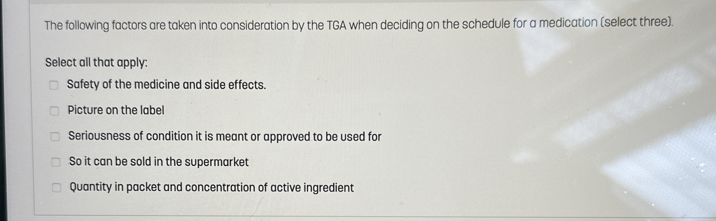 Solved The following factors are taken into consideration by | Chegg.com