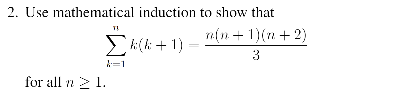 Solved Use mathematical induction to show | Chegg.com