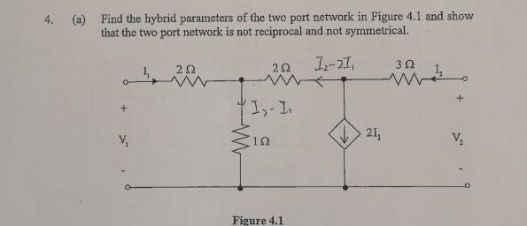 Solved 4. (a) Find the hybrid parameters of the two port | Chegg.com