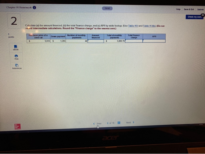 Solved Chapter 14 Homework Help Seve& att Submit Check my | Chegg.com