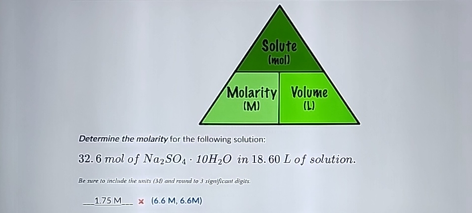 Solved Determine the molarity for the following | Chegg.com
