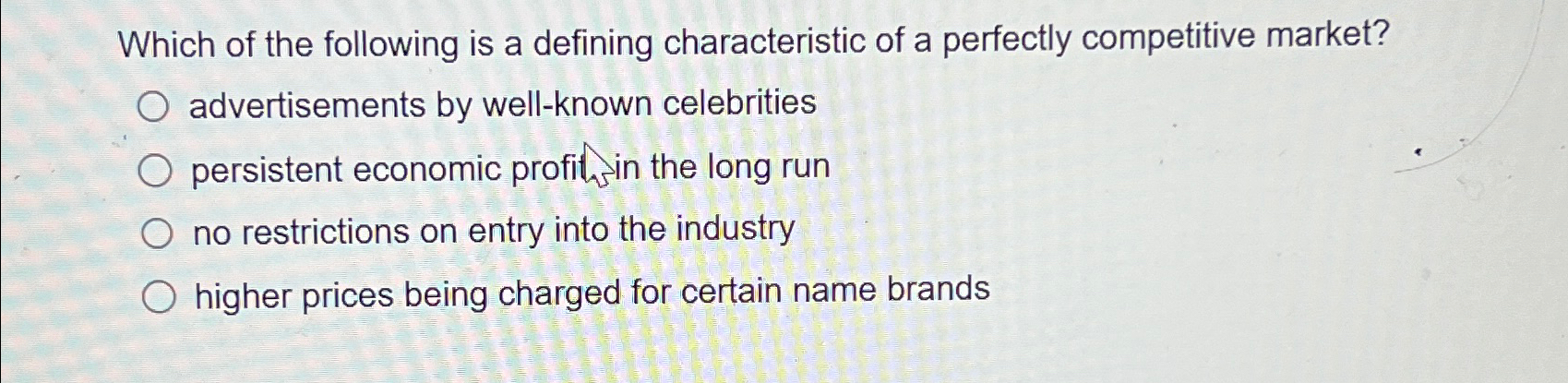 Solved Which of the following is a defining characteristic | Chegg.com