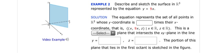 Solved EXAMPLE 2 Describe and sketch the surface in R3 | Chegg.com