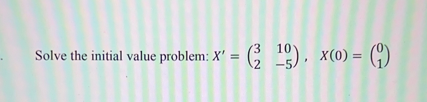 Solved Solve the initial value problem: | Chegg.com