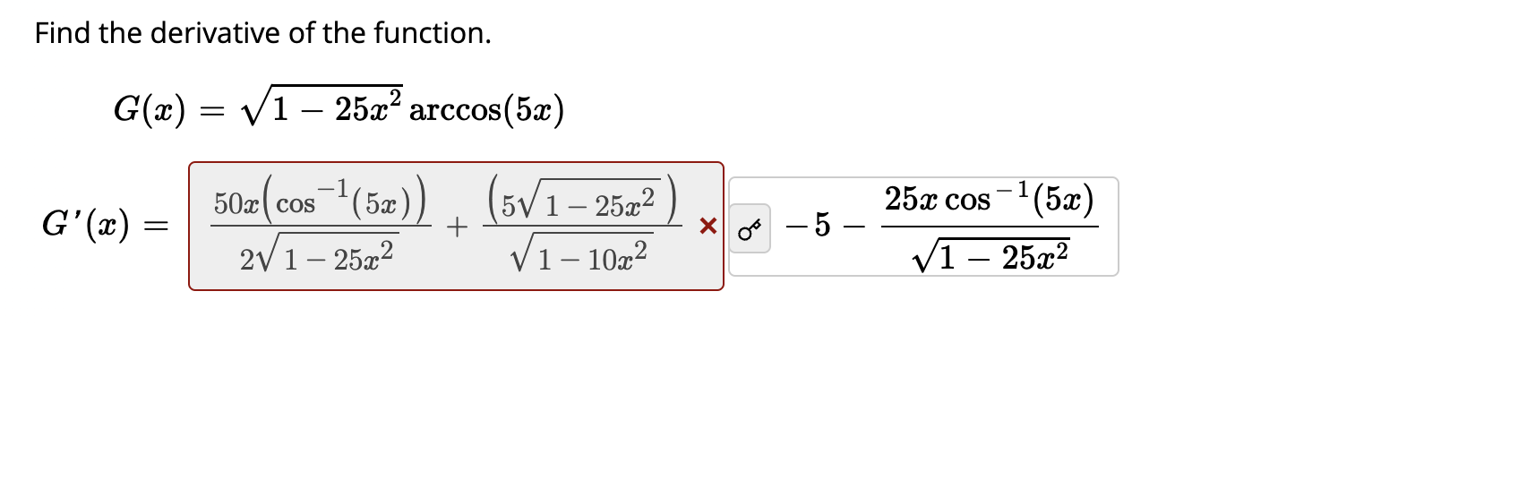 Solved Find the derivative of the | Chegg.com