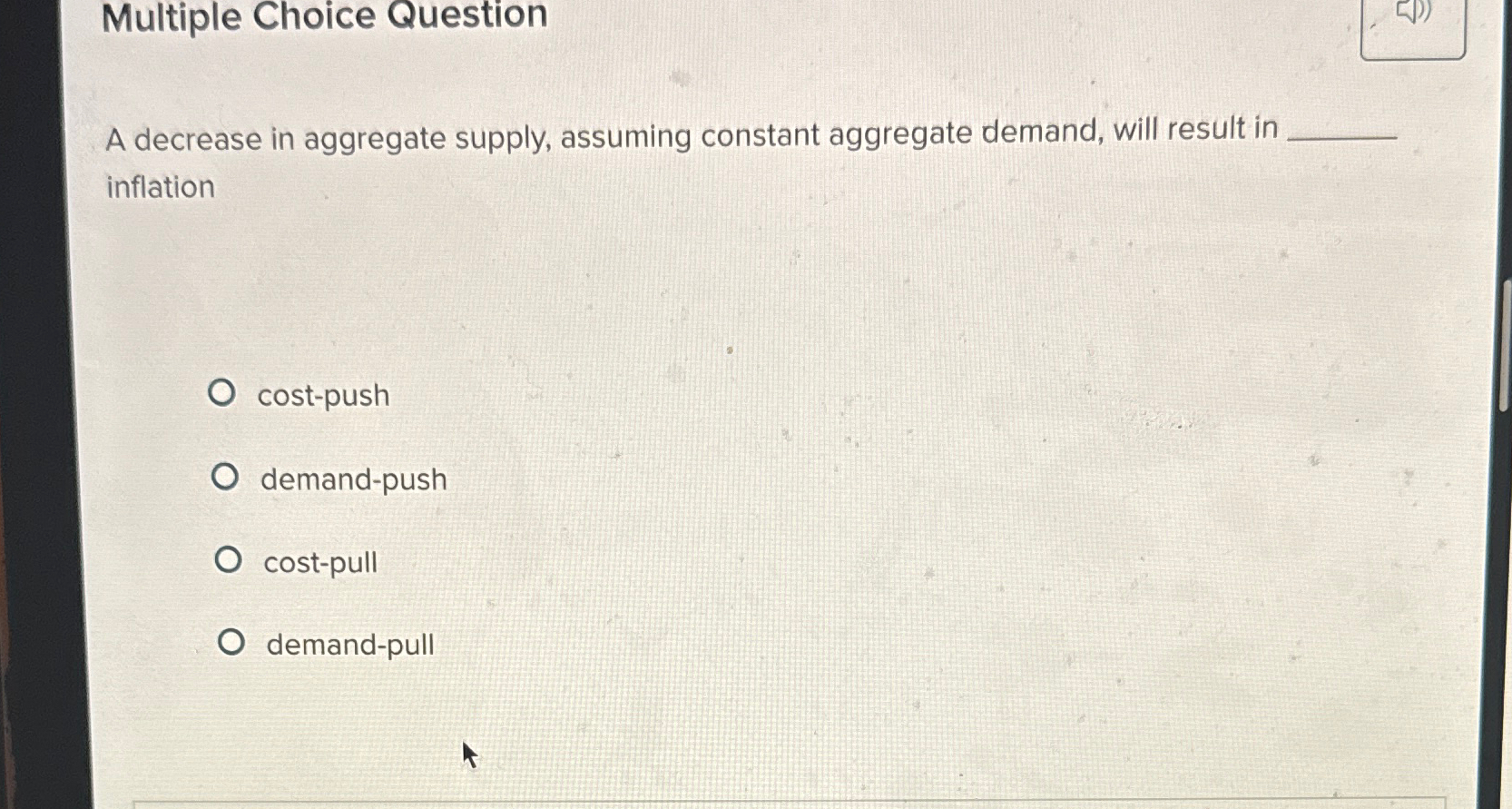 Solved Multiple Choice QuestionA decrease in aggregate | Chegg.com