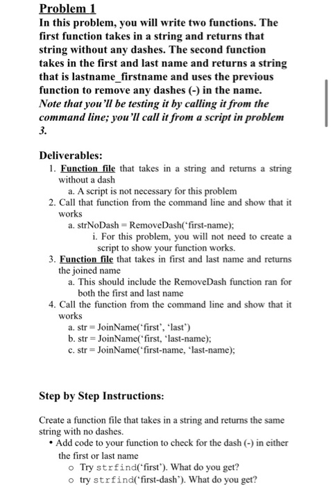 Solved Problem 1 In this problem, you will write two | Chegg.com