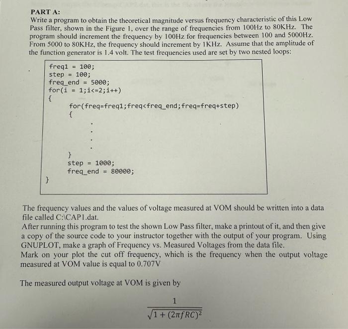 Solved PART A: Write a program to obtain the theoretical | Chegg.com