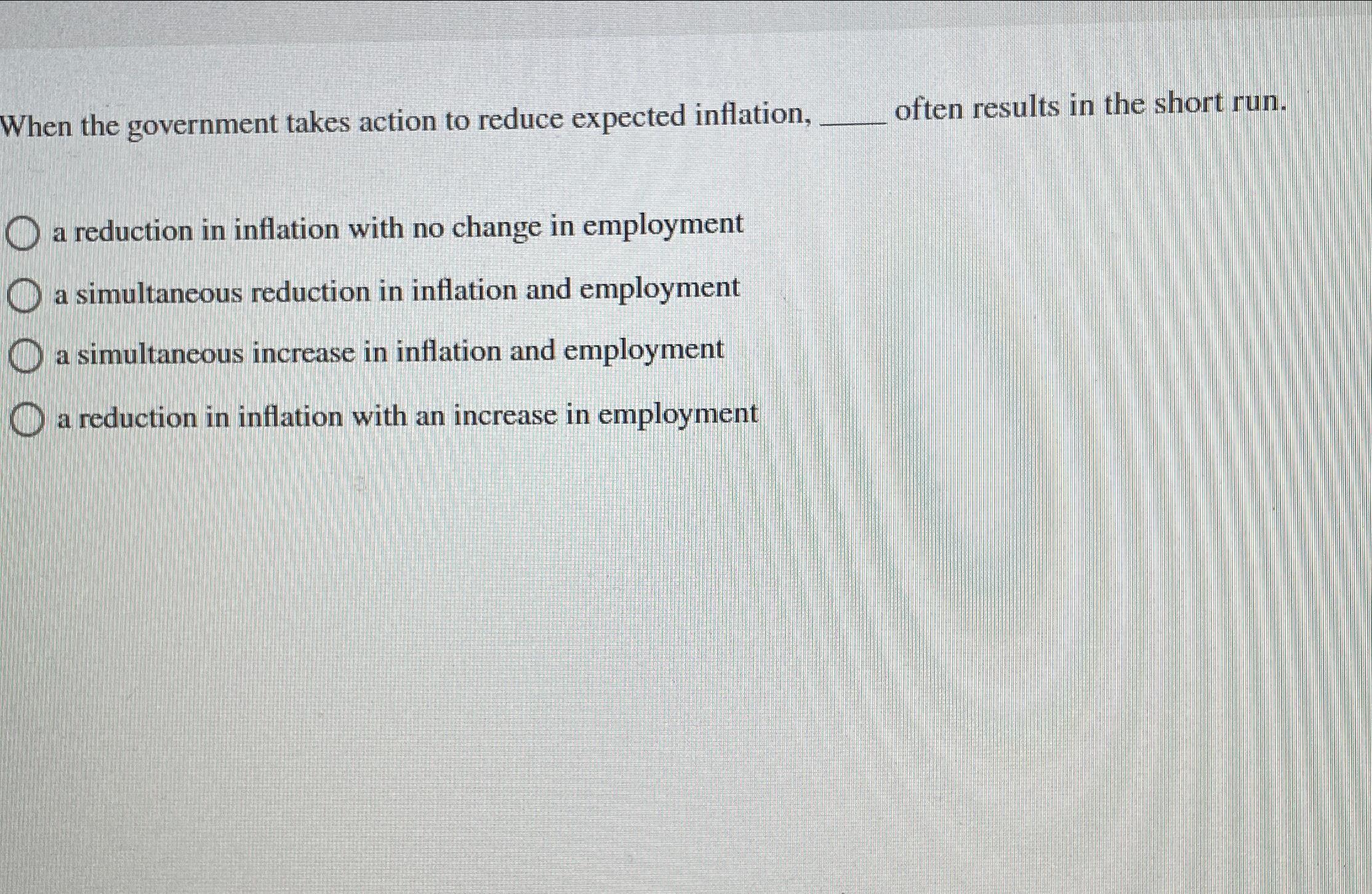 Solved When the government takes action to reduce expected | Chegg.com