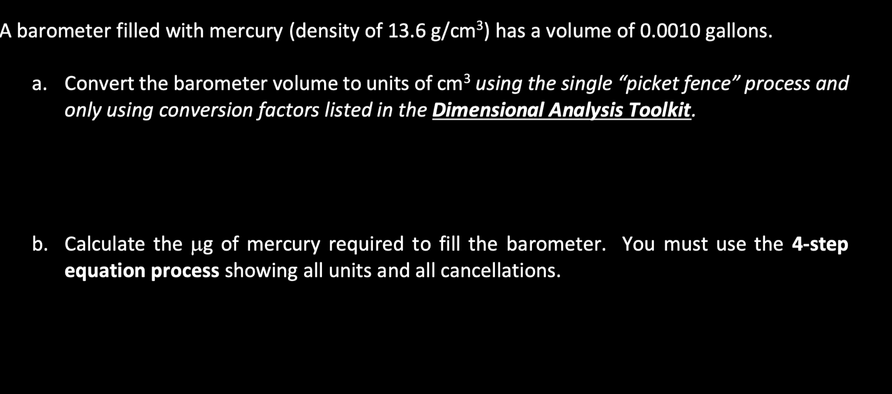 Solved A barometer filled with mercury (density of | Chegg.com