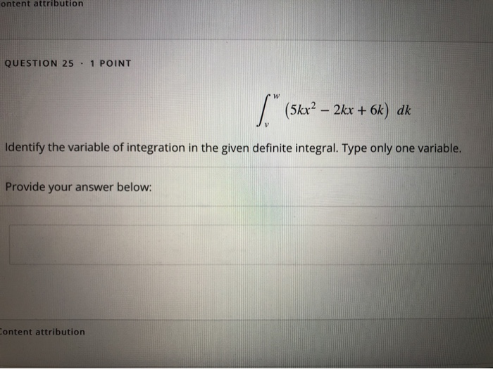 Solved Content attribution QUESTION 25 - 1 POINT (5kx² – 2kx | Chegg.com