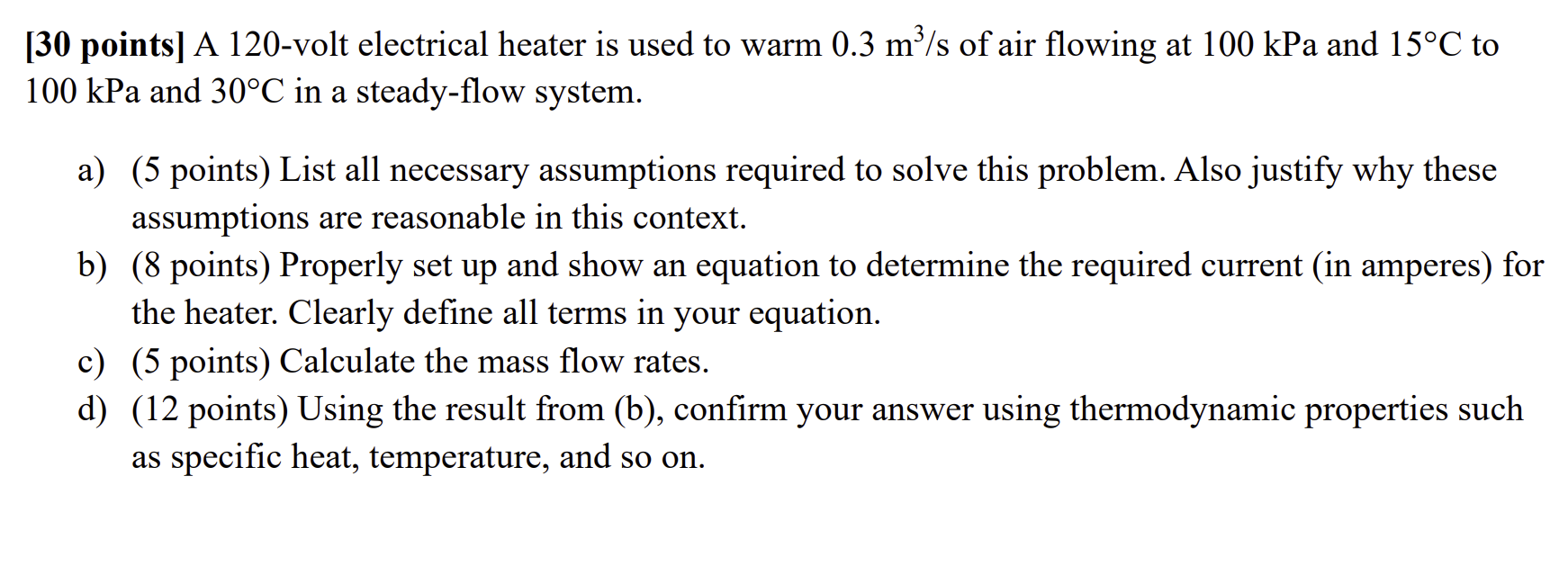Solved [30 ﻿points] ﻿A 120 -volt electrical heater is used | Chegg.com