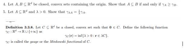 Solved Let A,BsubeRd ﻿be closed, convex sets containing the | Chegg.com