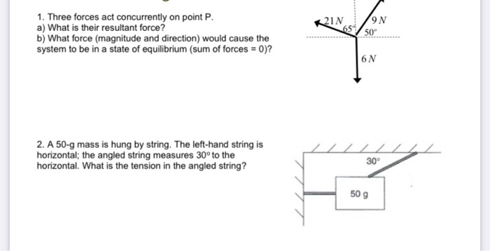 Solved Kin 1 Three Forces Act Concurrently On Point P A