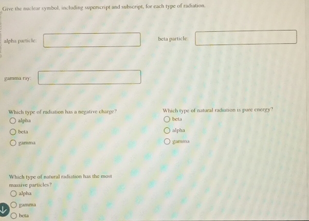 Give the nuclear symbol, including superscript and | Chegg.com