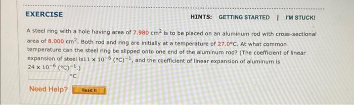 Solved EXERCISE HINTS: GETTING STARTED I'M STUCKI A steel | Chegg.com