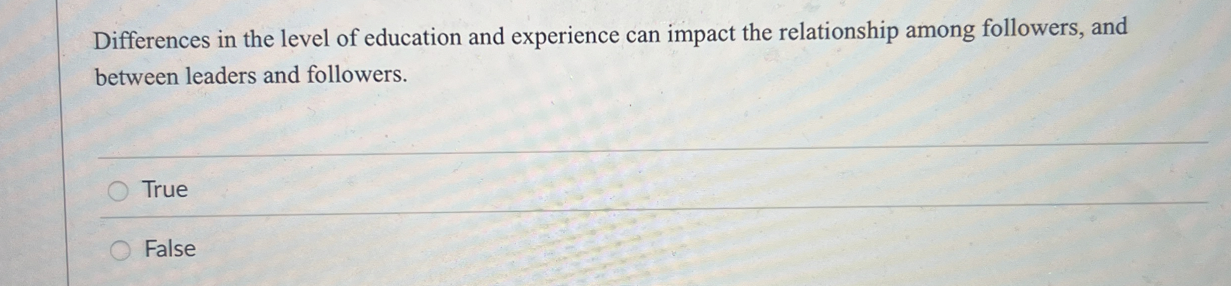 Solved Differences in the level of education and experience | Chegg.com