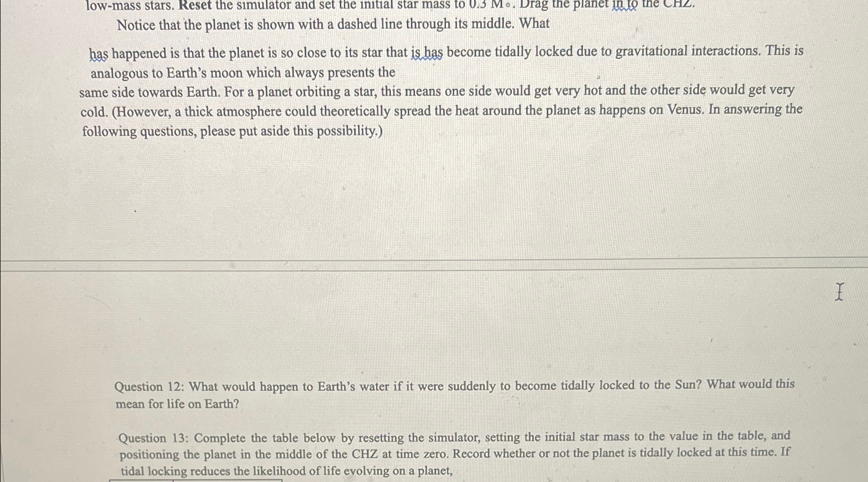 Solved low-mass stars. Reset the simulator and set the | Chegg.com