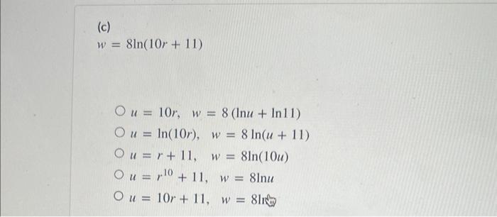 Solved Use the variable u for the inside function to express | Chegg.com