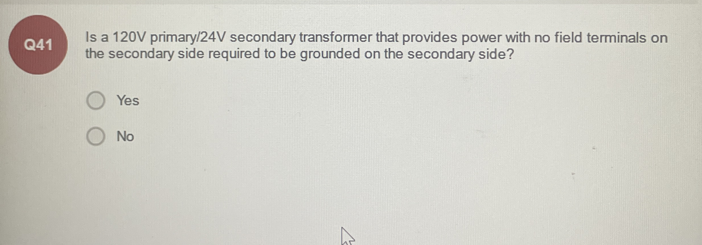 Solved Q41Is a 120 ﻿V primary ?24V ﻿secondary transformer | Chegg.com