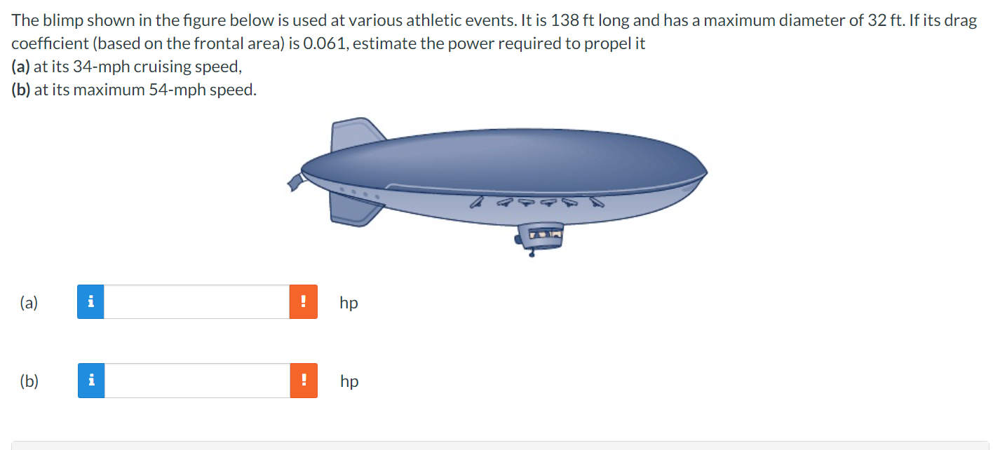 Solved The blimp shown in the figure below is used at | Chegg.com