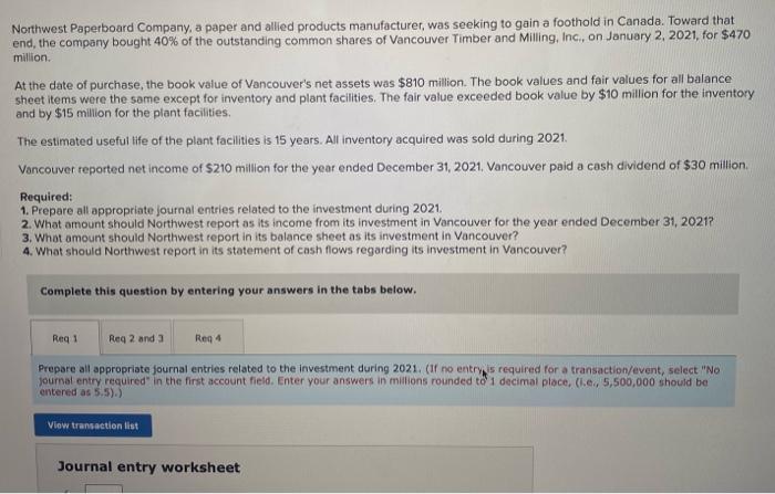 Solved Northwest Paperboard Company, a paper and allied | Chegg.com