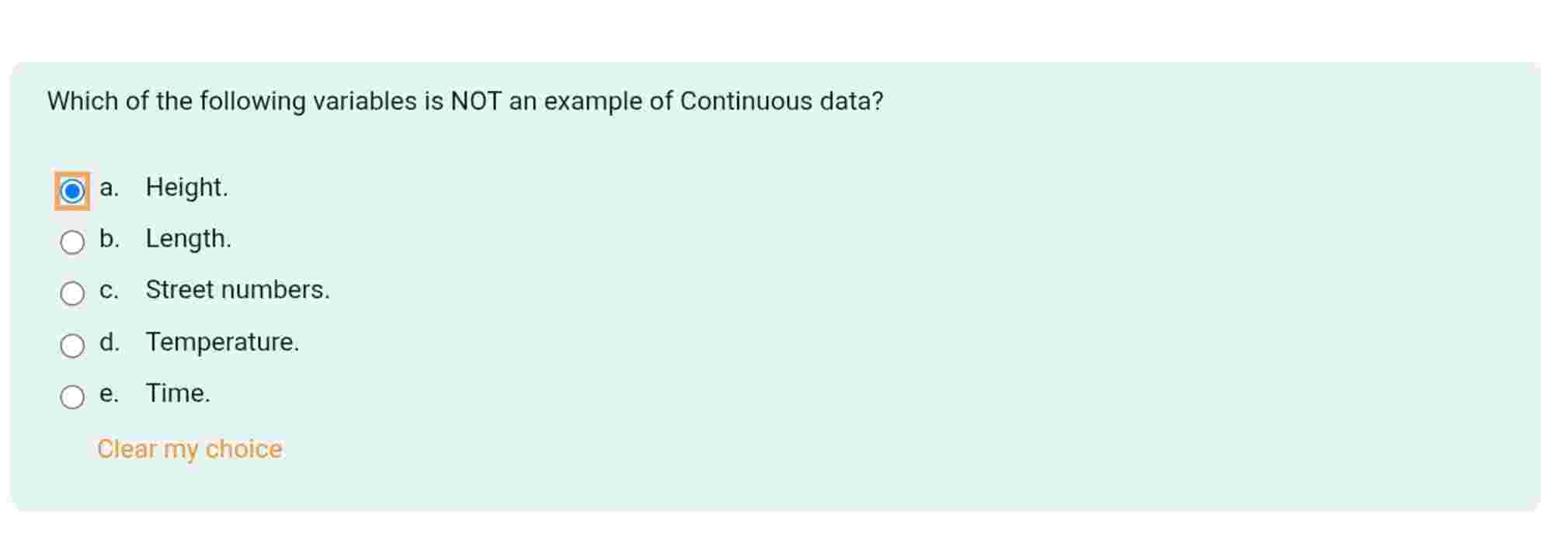 Solved Which of the following variables is NOT an example of | Chegg.com