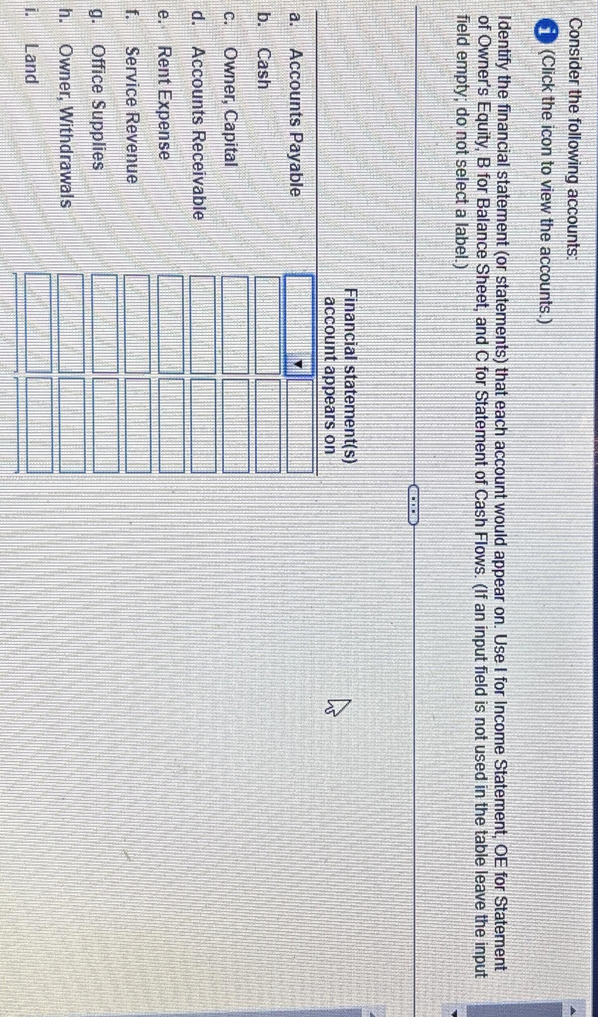 Solved Consider the following accounts:(i) (Click the icon | Chegg.com