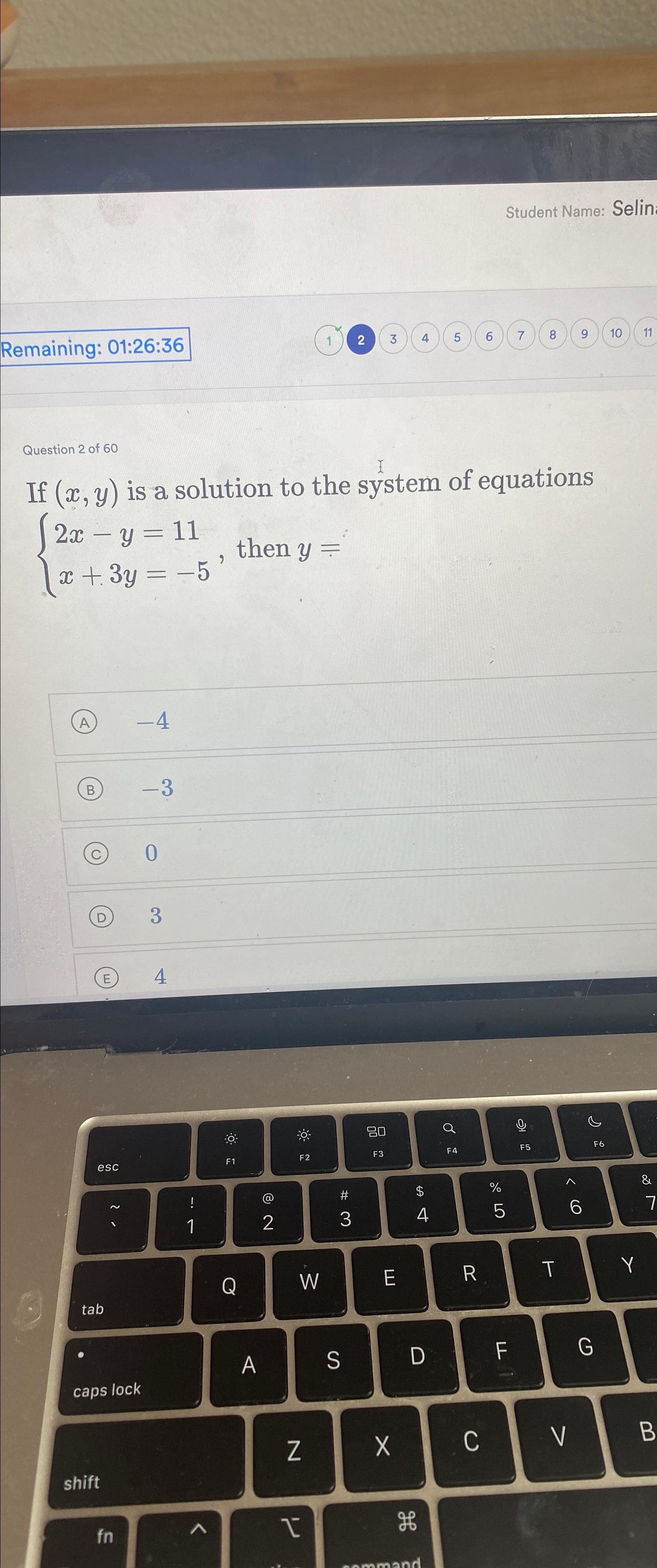 Solved Student Name: SelinRemaining: | Chegg.com