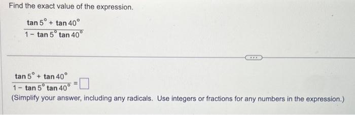 Solved Find the exact value of the expression. | Chegg.com