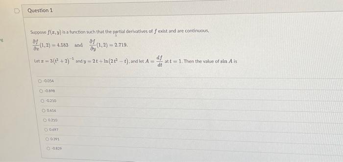 Solved Question 1 Suppose f(x, y) is a function such that | Chegg.com