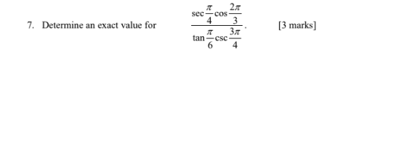 Solved Determine an exact value | Chegg.com