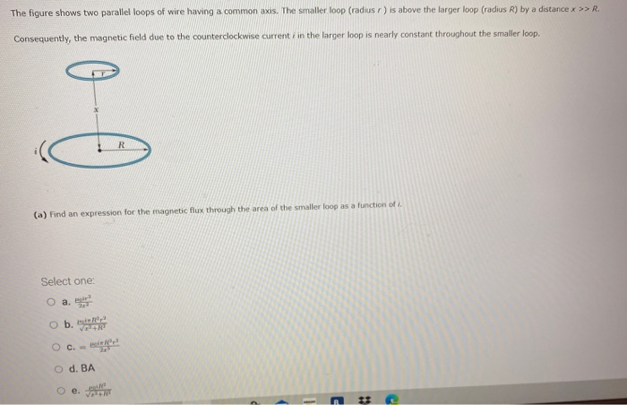 Solved The figure shows two parallel loops of wire having a | Chegg.com