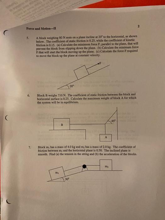 Solved 1. Problem Set 5: Force and Motion-II AP Physics C | Chegg.com