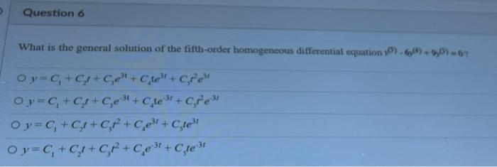 What is the general solution of the fifth-order | Chegg.com