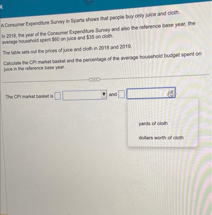 Solved A Consumer Expenditure Survey in Sparta shows that | Chegg.com