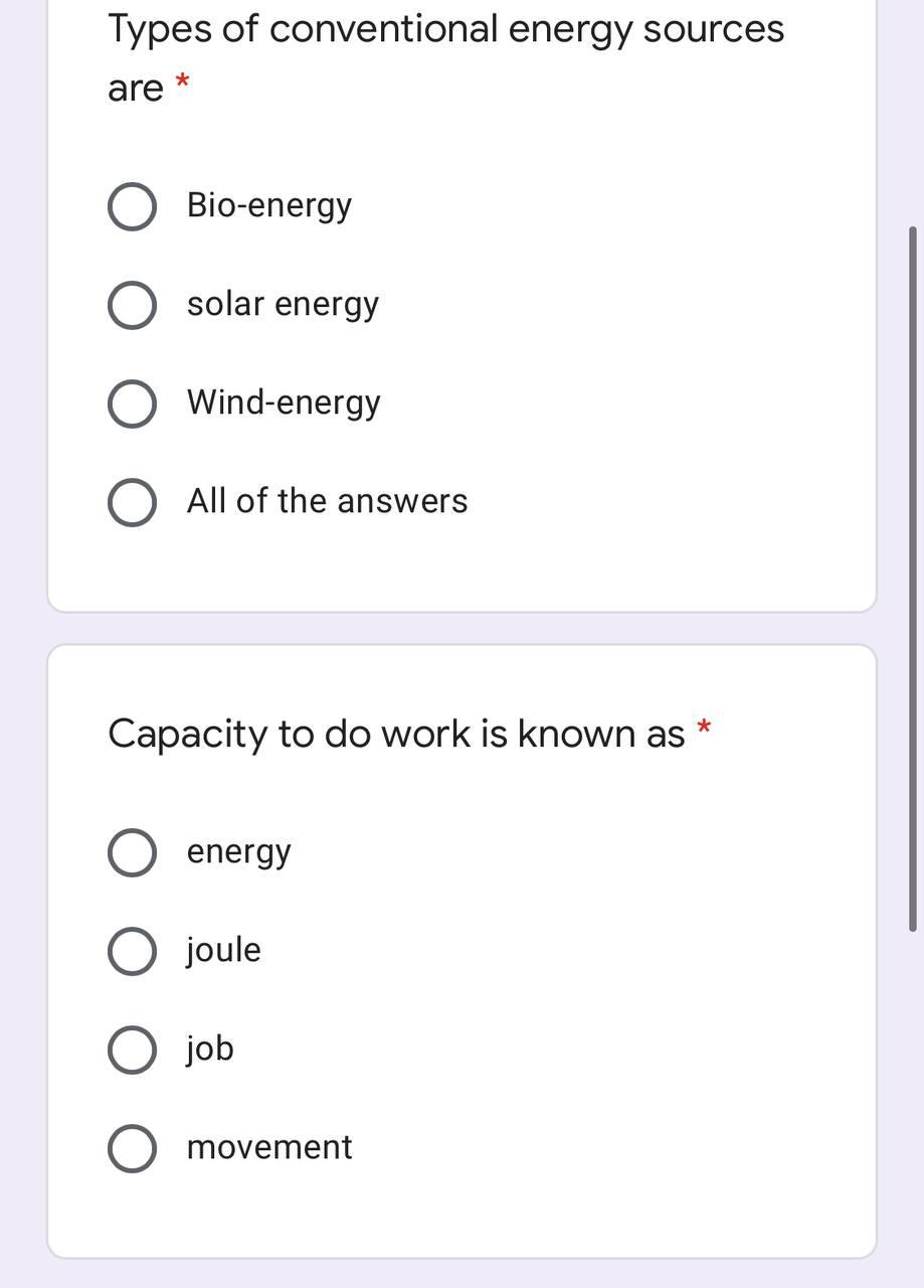Solved Types of conventional energy sources are * Bio-energy | Chegg.com