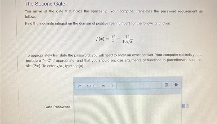 Solved The Second Gate You arrive at the gate that holds the | Chegg.com