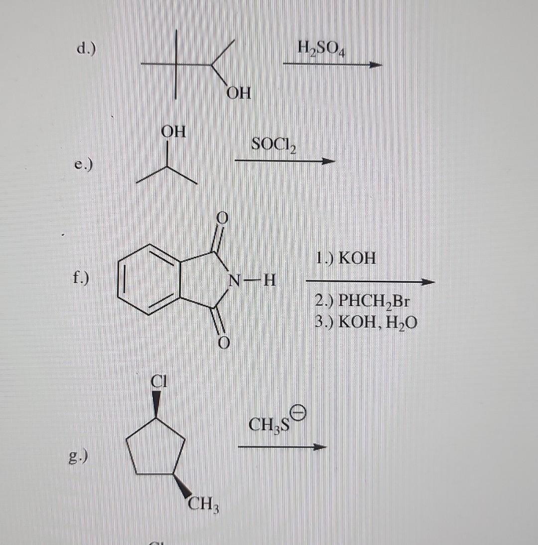 Solved 4. Show the products of these reactions: a.) 1.) | Chegg.com